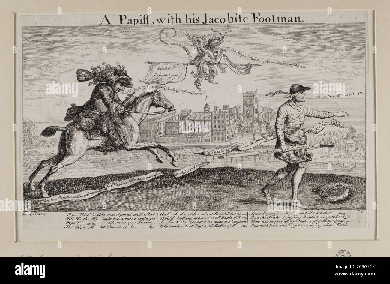 Jacobite broadside - Papist with his Jacobite Footman Stock Photo - Alamy