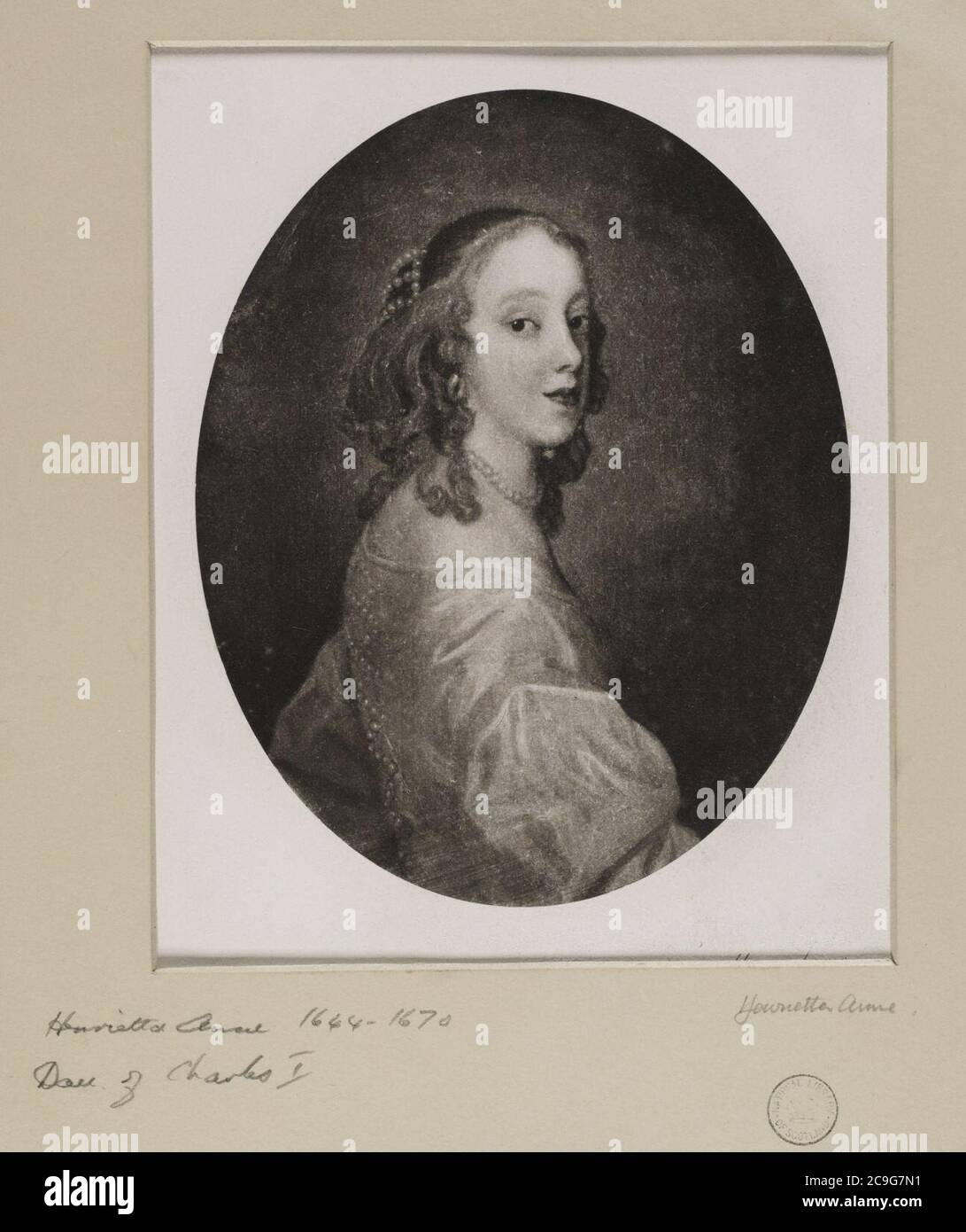 Jacobite broadside - Portrait of Henrietta Anne, Duchess of Orleans ...