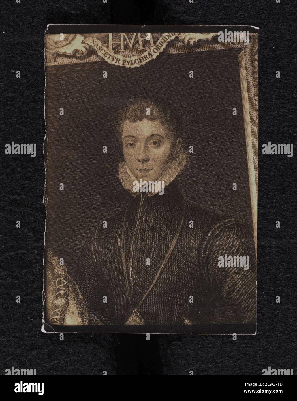 Jacobite broadside - Reproduction of a painting of a young man Stock ...