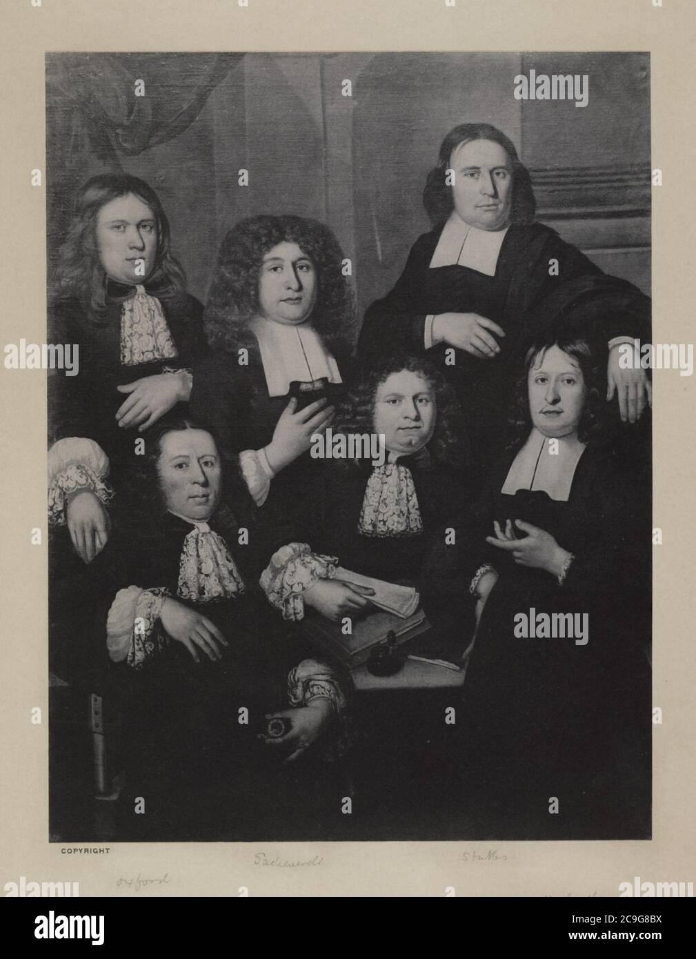 Jacobite broadside - Reproduction of a painting with 6 Tory figures ...