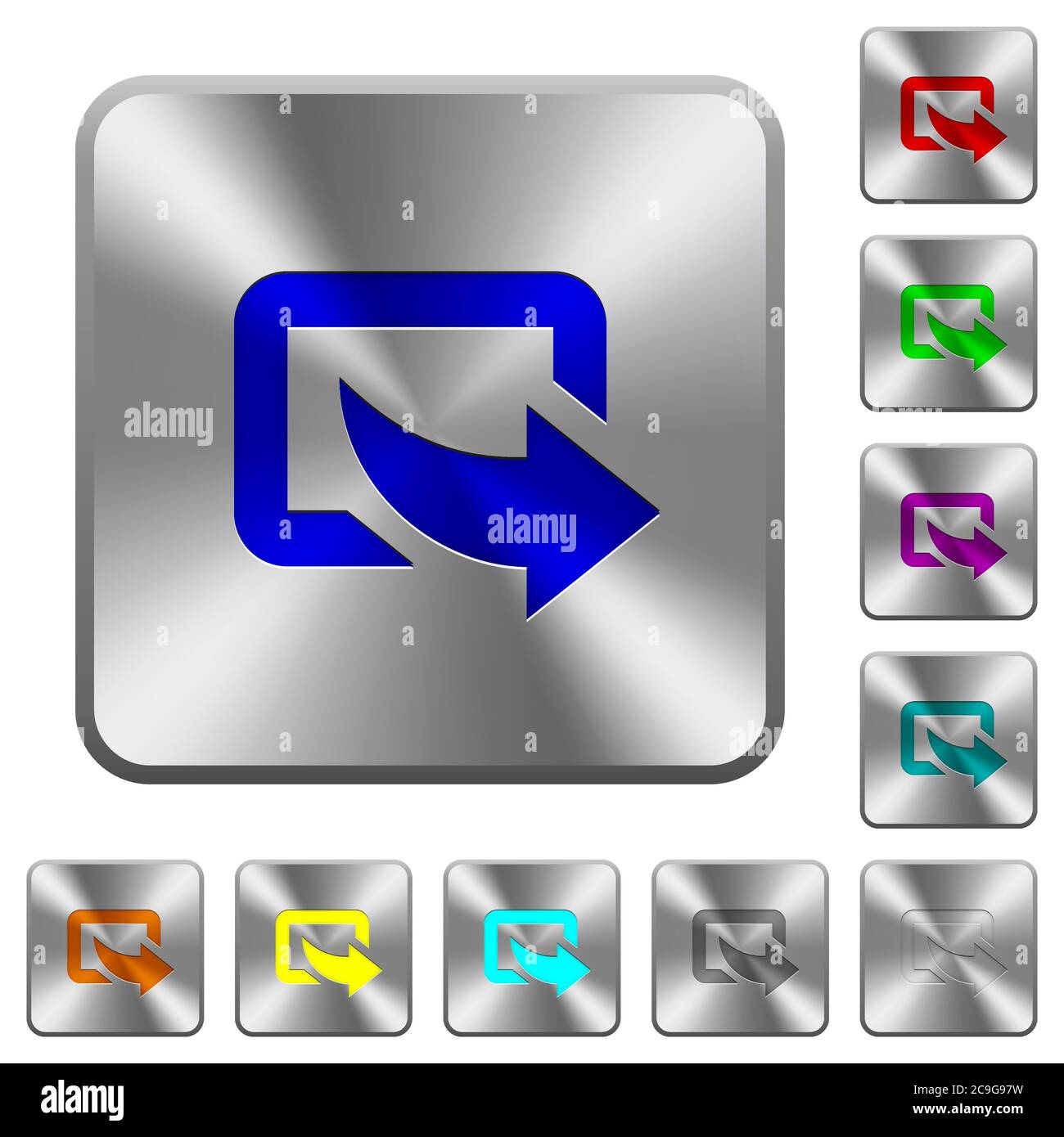 Export symbol with bottom right arrow engraved icons on rounded square ...