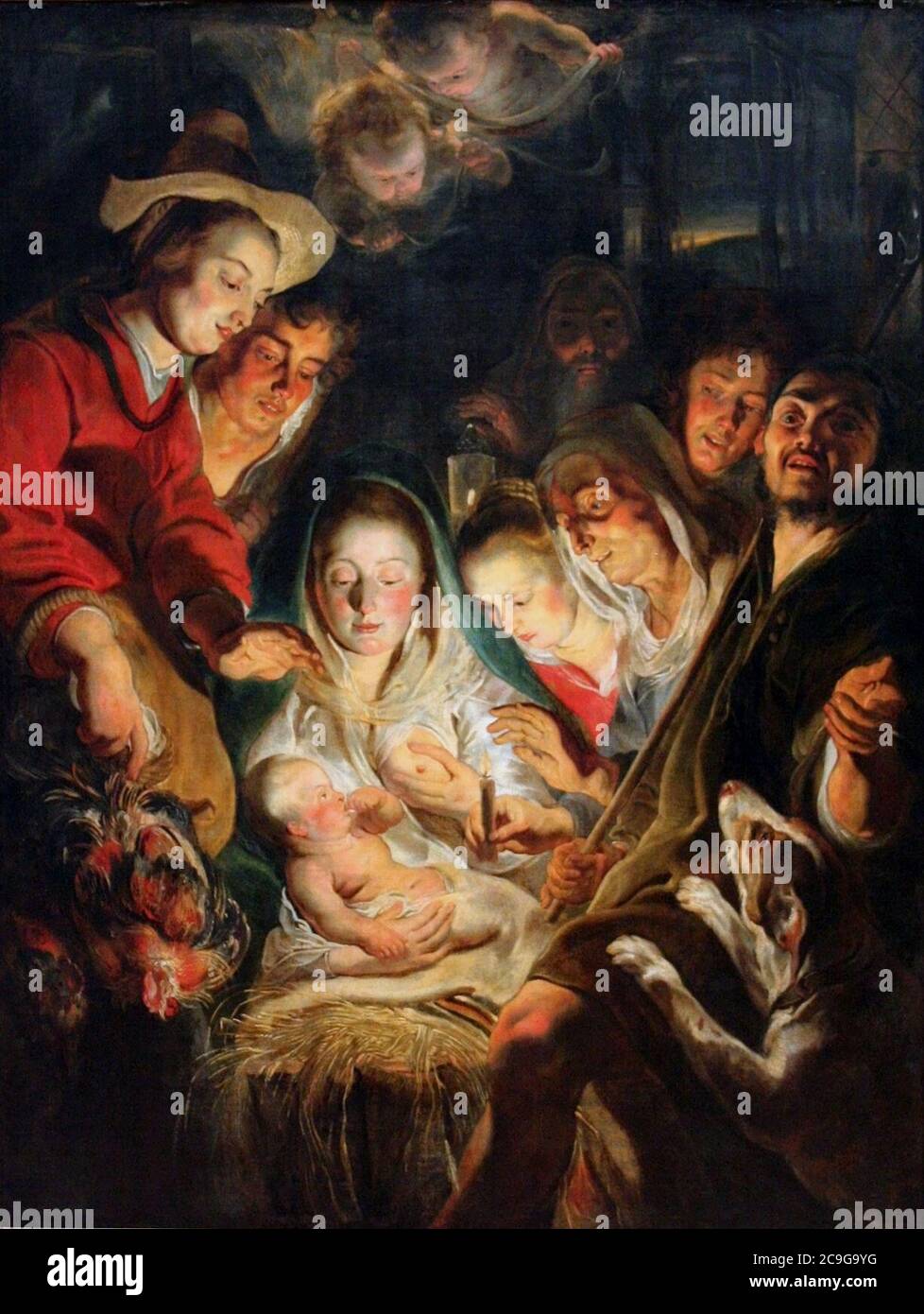 Jacob Jordaens - Aanbidding door de herders Stock Photo - Alamy