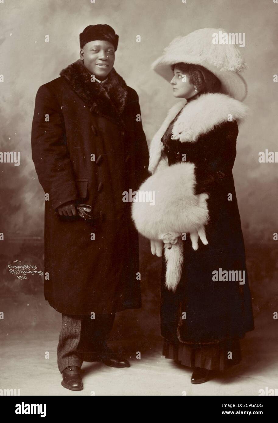 Jack Johnson and his wife Etta Stock Photo - Alamy