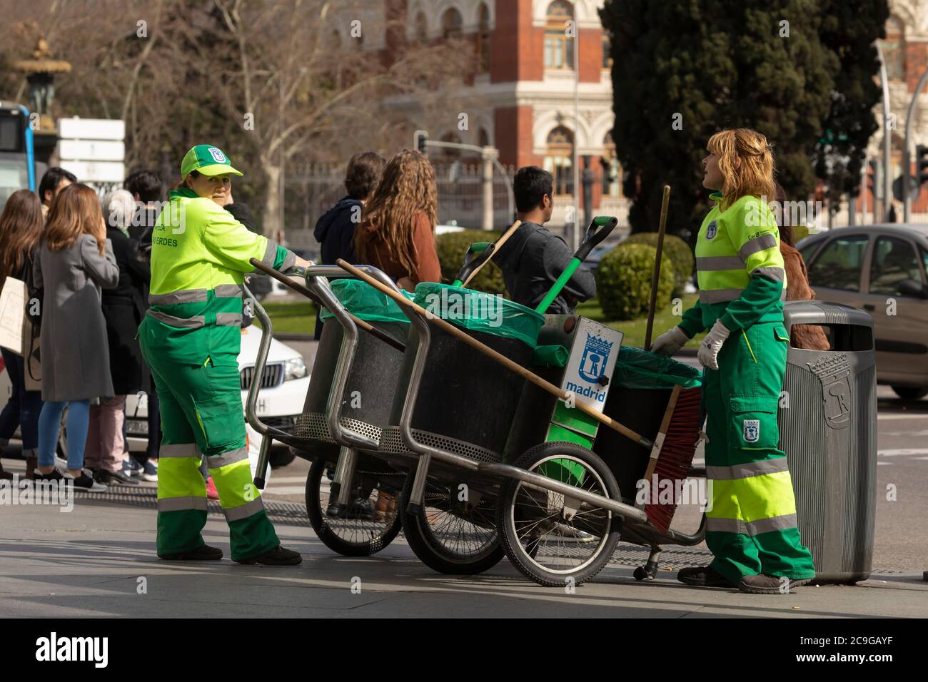 Sweepers two broom hi-res stock photography and images - Alamy