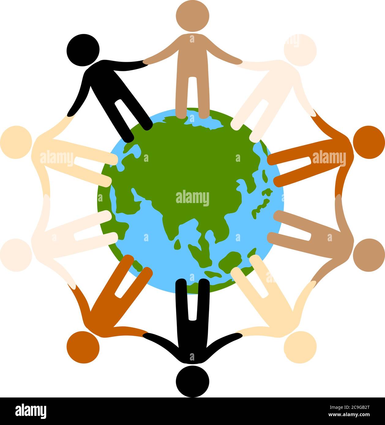 This is a illustration of People of different races around the earth ...