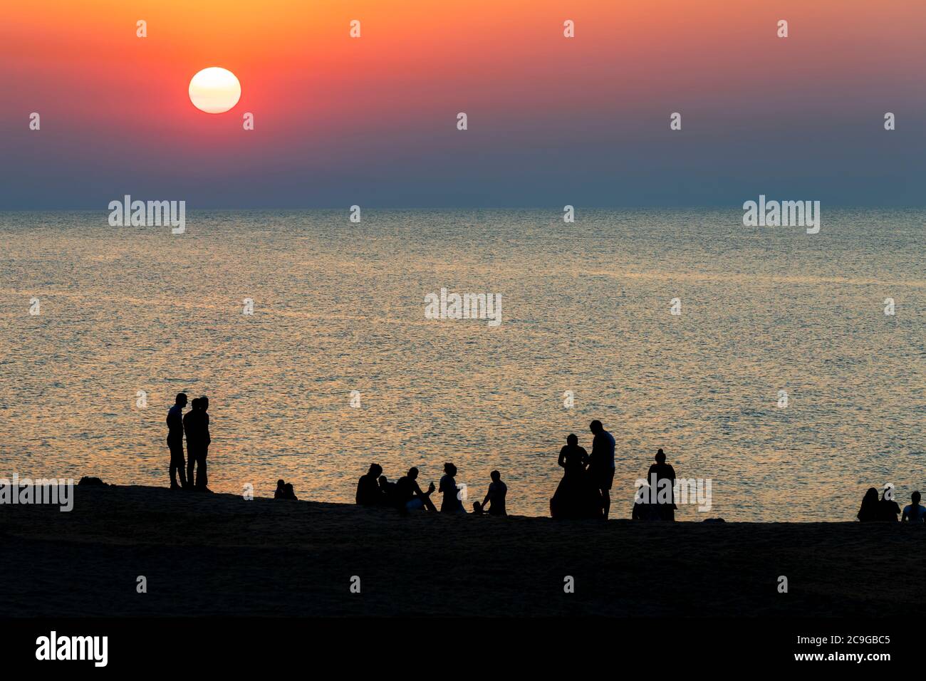 Sunset on the beach in Baku Stock Photo - Alamy