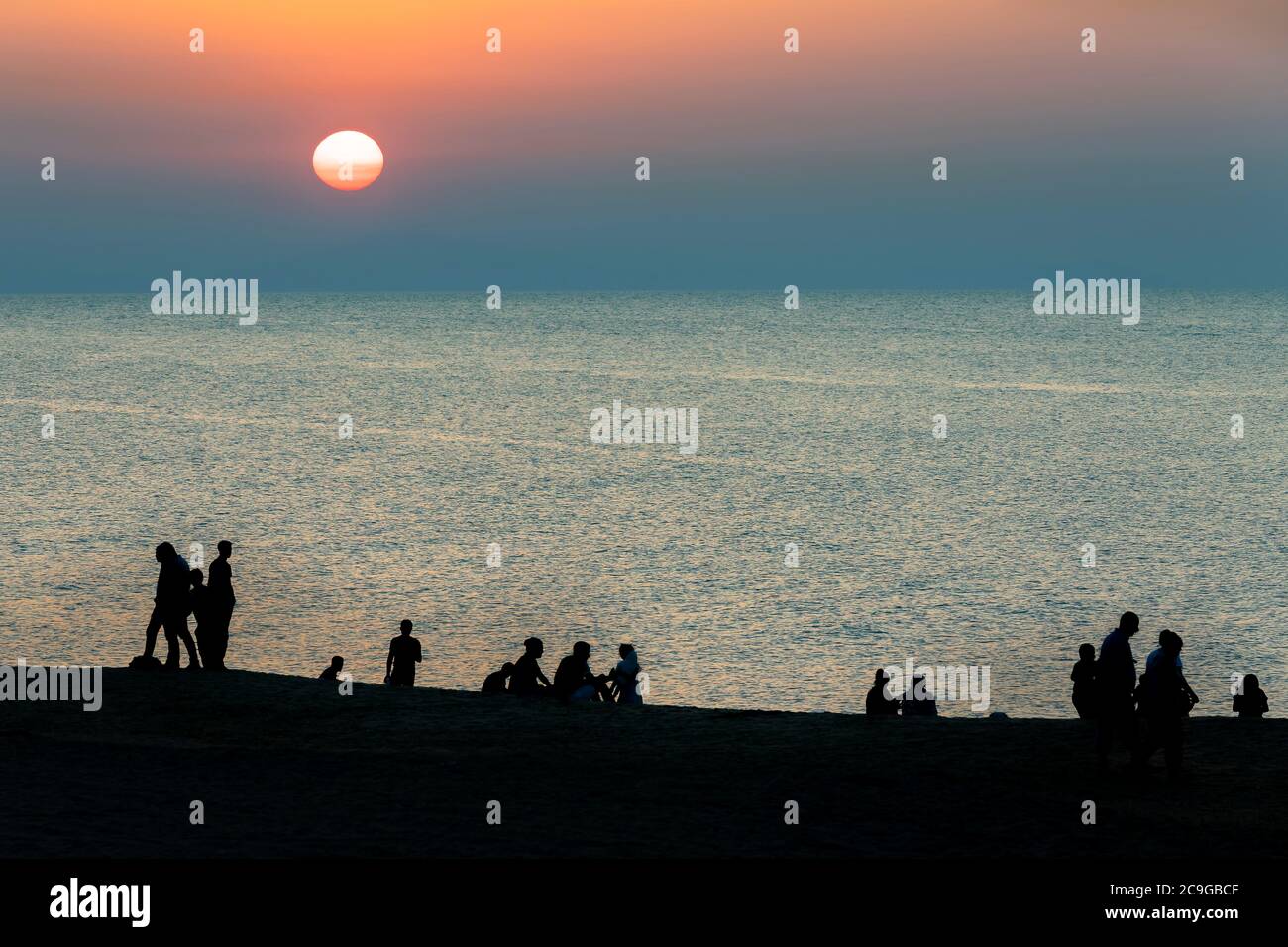 Sunset on the beach in Baku Stock Photo - Alamy
