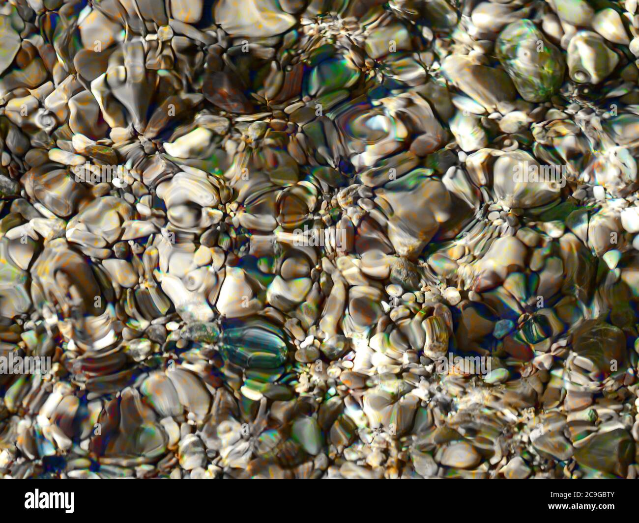 Background texture for relaxation. Stones at the bottom of a reservoir ...