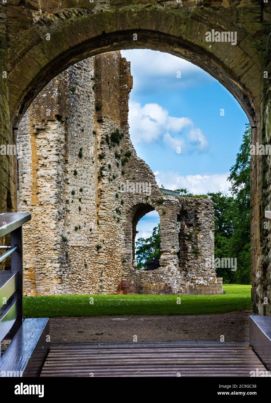 Sherborne Old Castle in Dorset. An English Heritage well kept site ...