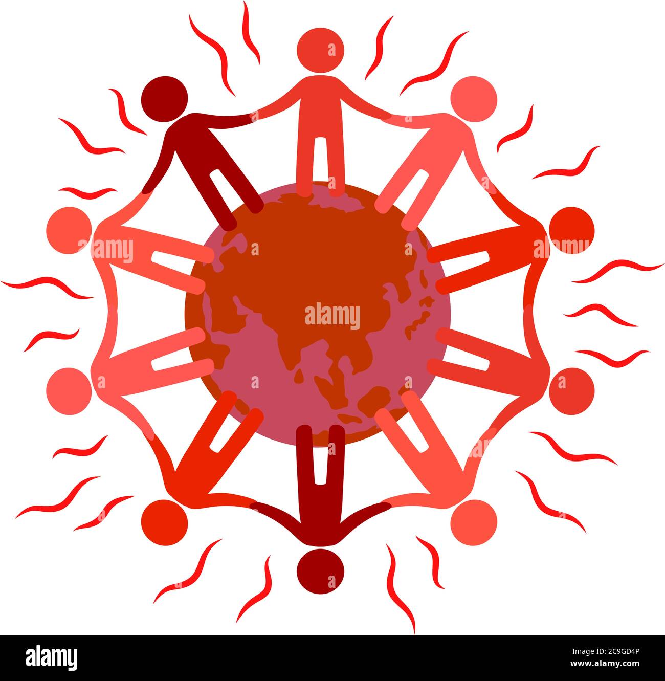 This is a illustration of People of different races around the earth ...