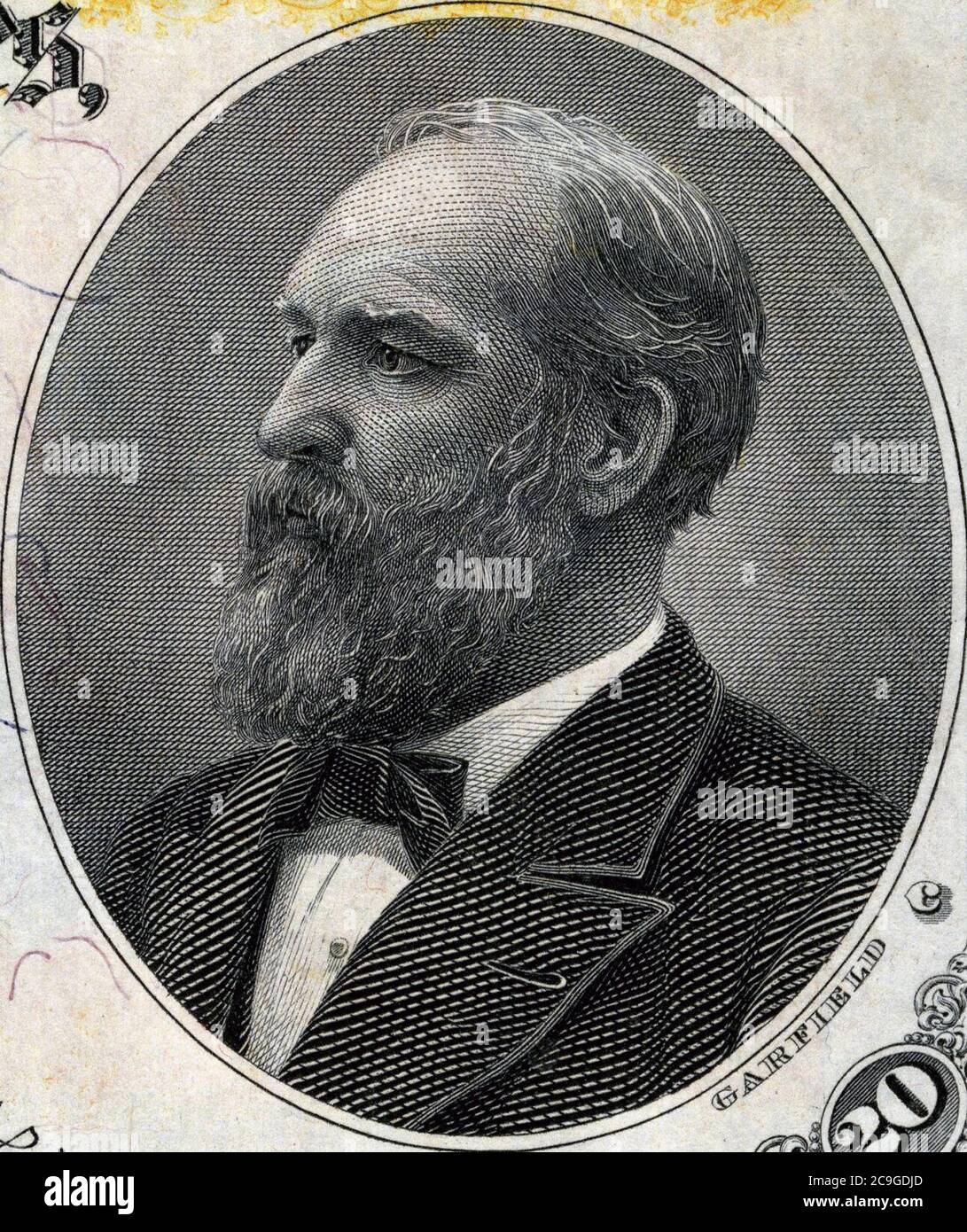 James Abram Garfield (Engraved Portrait Stock Photo - Alamy
