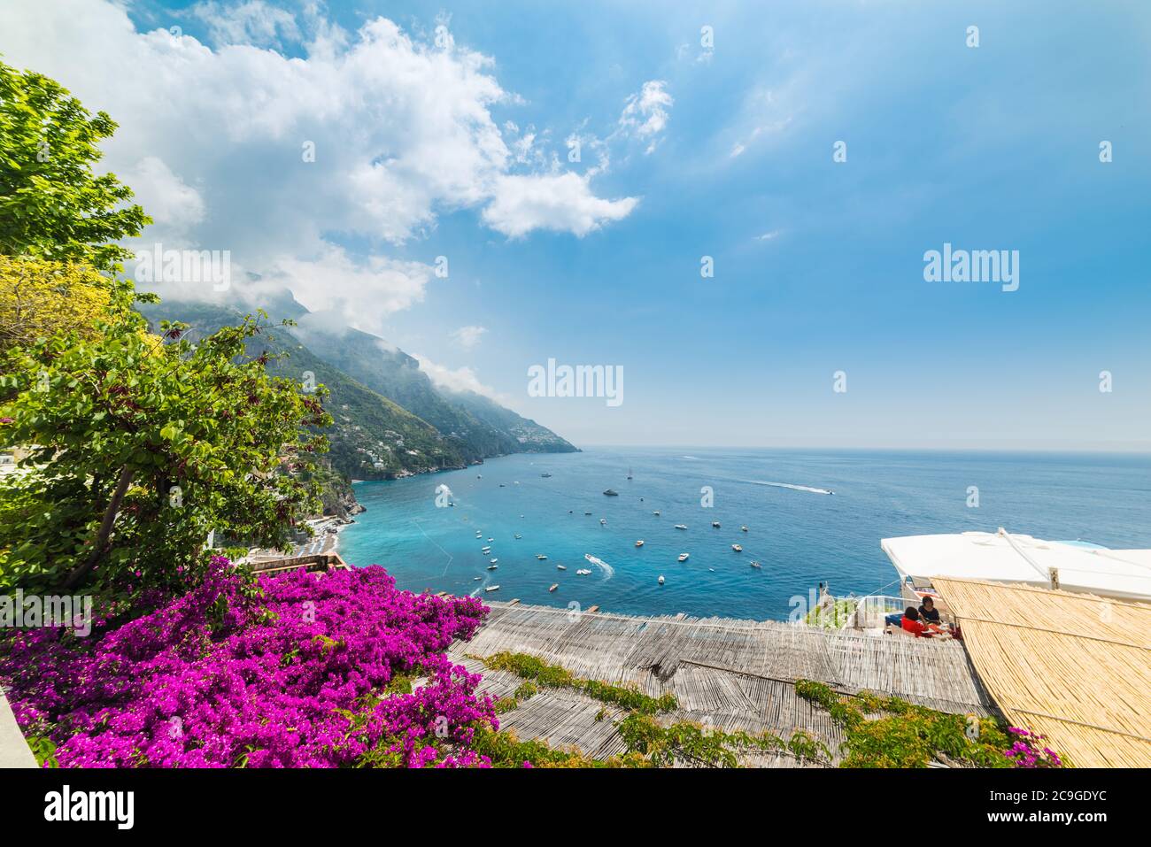 Colorful coastline in world famous Positano. Amalfi Coast, Italy Stock ...