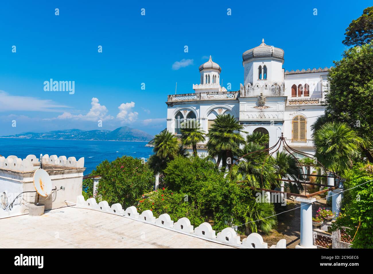 Luxury buildings by the shore in Capri island, Italy Stock Photo - Alamy