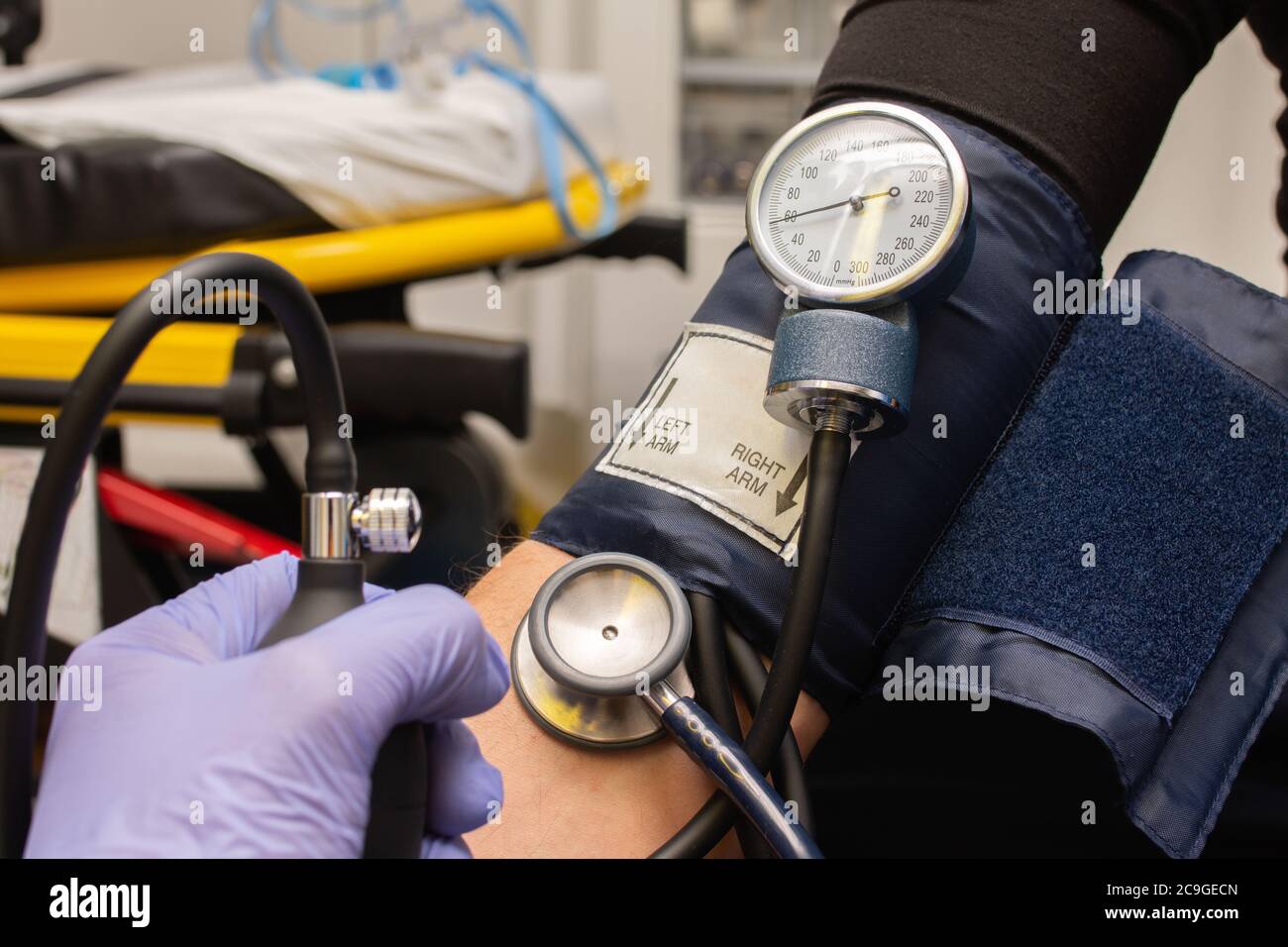 Closeup shot of a doctor measuring the pressure of a patient Stock ...