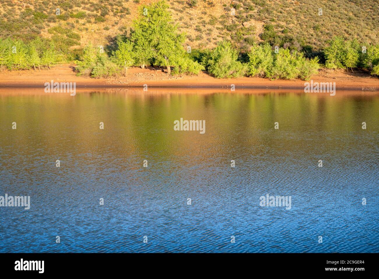 shore of Horsetooth Reservoir in northern Colorado, a popular ...