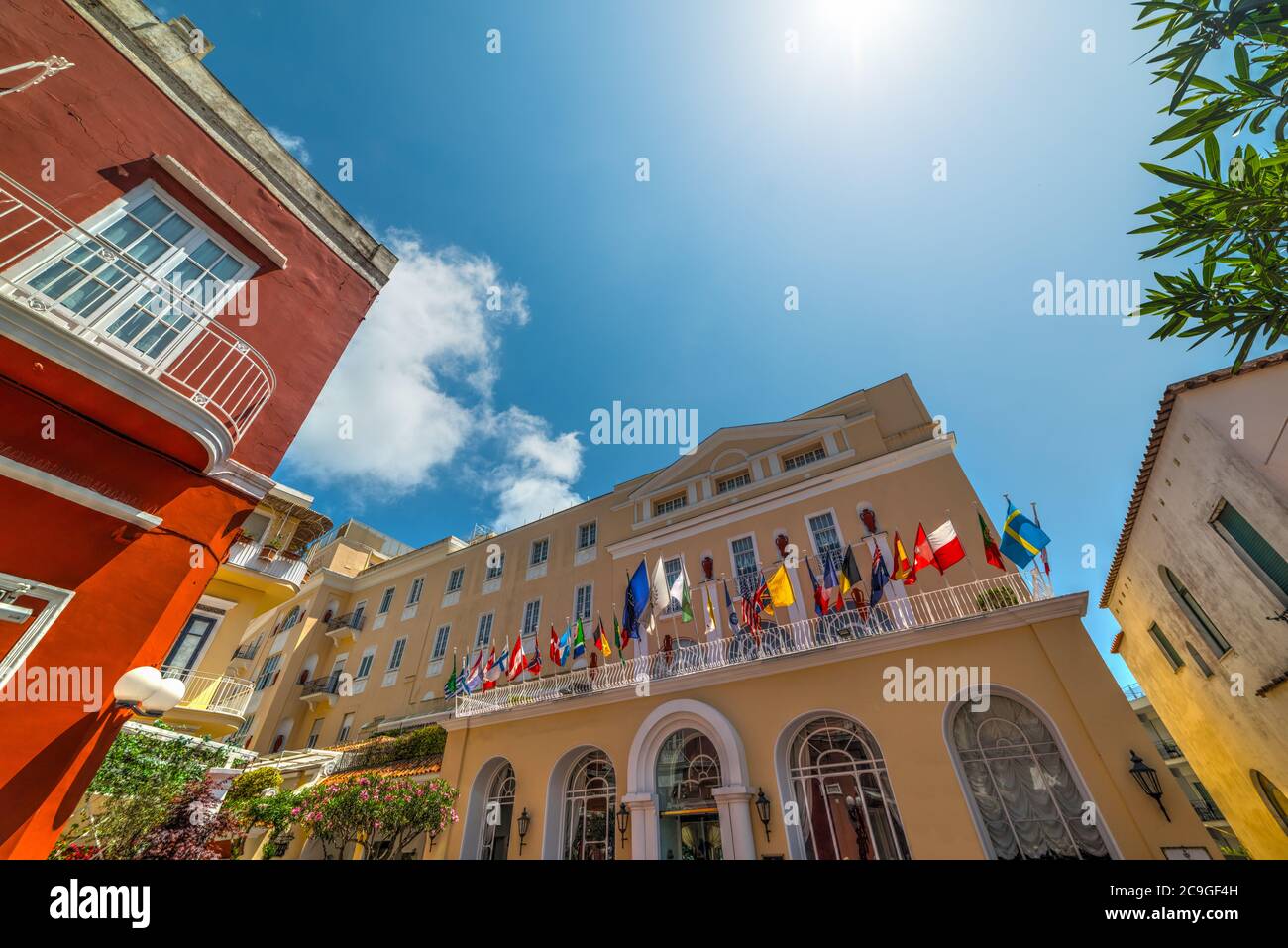 Sun shining over world famous Capri, Italy Stock Photo - Alamy