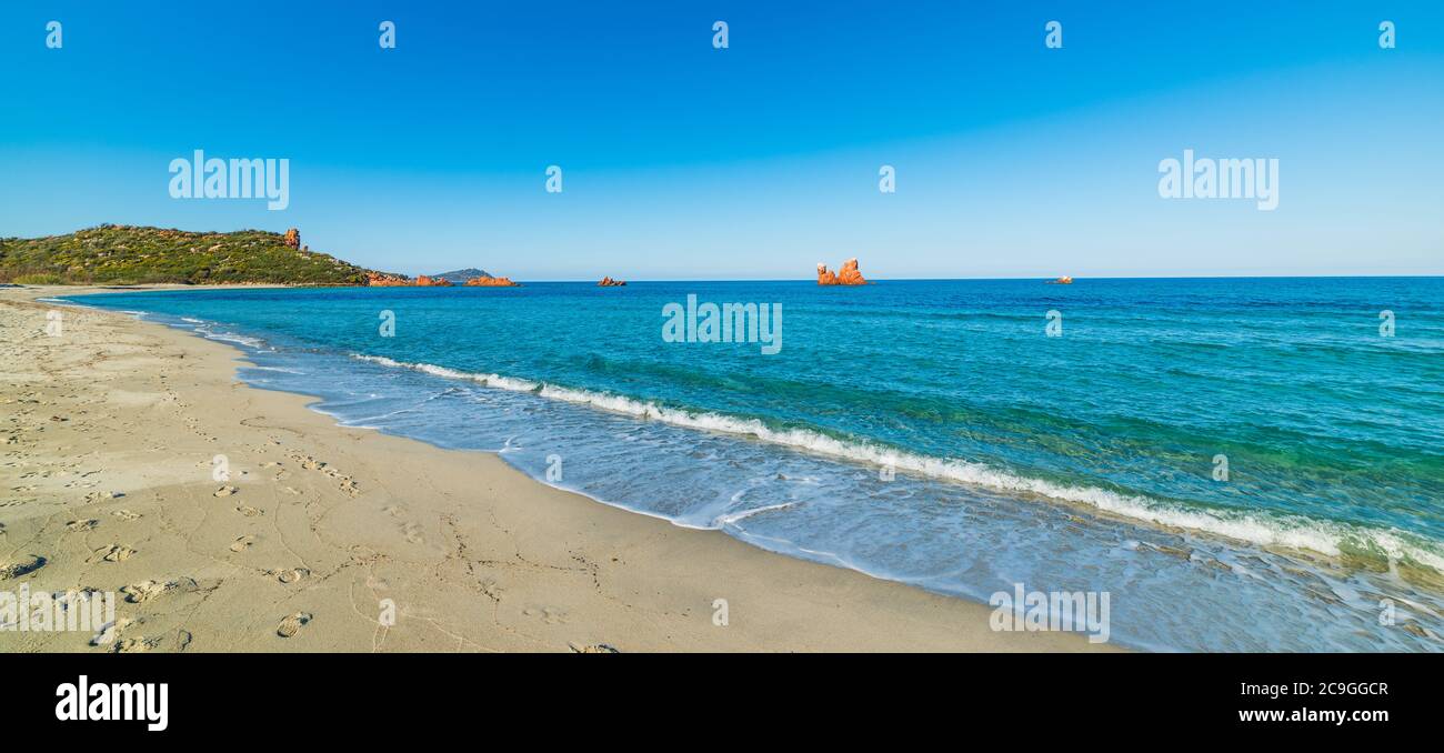Famous sea stacks in Cea beach. Sardinia, Italy Stock Photo - Alamy