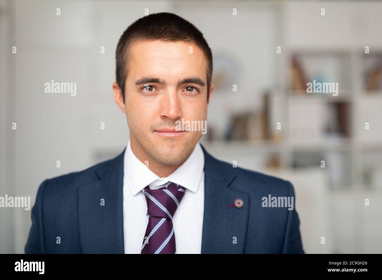 Closeup portrait of successful confident business man on background of ...