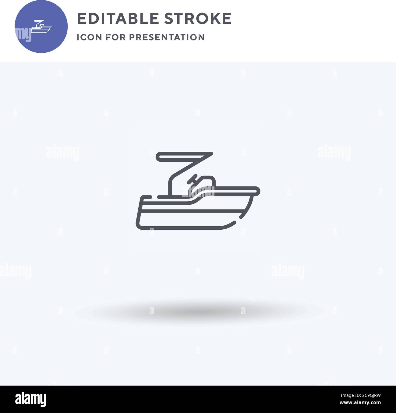 Boat icon vector, filled flat sign, solid pictogram isolated on white ...