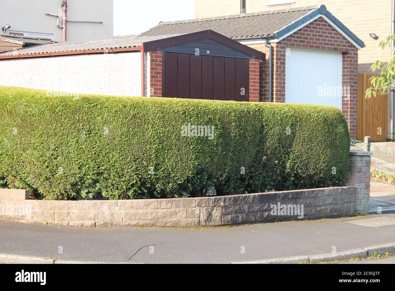 Hedge and brick wall hi-res stock photography and images - Alamy