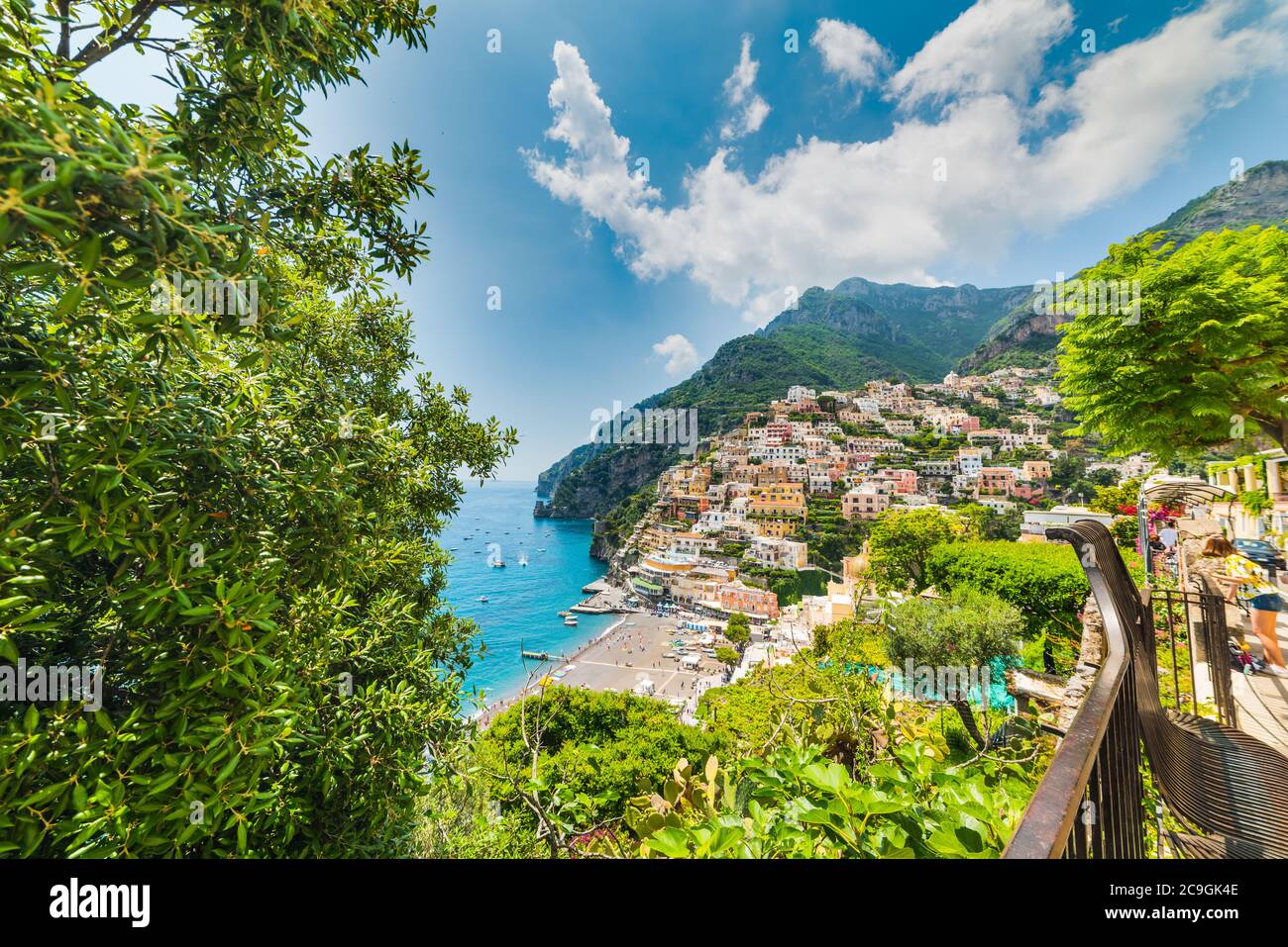 Beautiful Positano shoreline in world famous Amalfi coast, Italy Stock ...