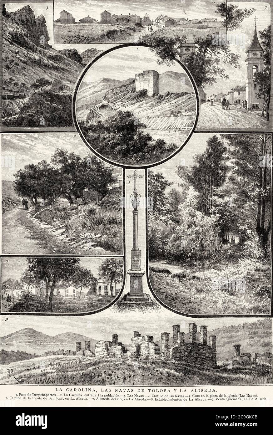 Journey through Sierra Morena at the end of the 19th century. La ...