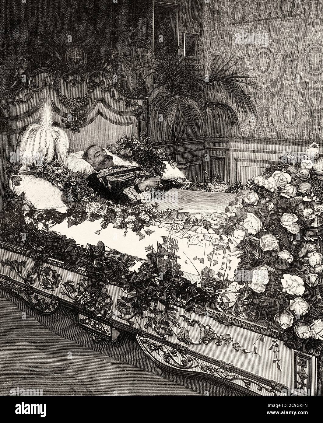 Corpse of King Amadeo I of Spain (Turin 1845 - 1890) king of Spain ...