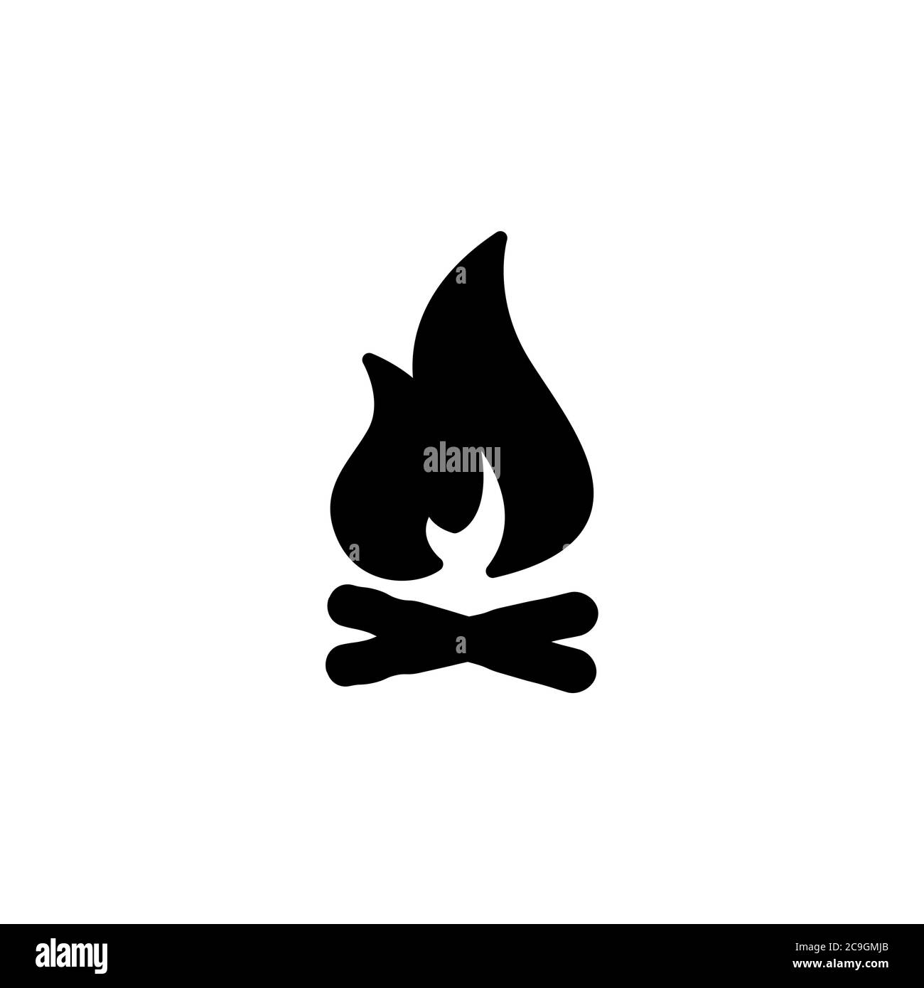 campfire with firewood icon. Simple sign, logo. fireWood in fire ...