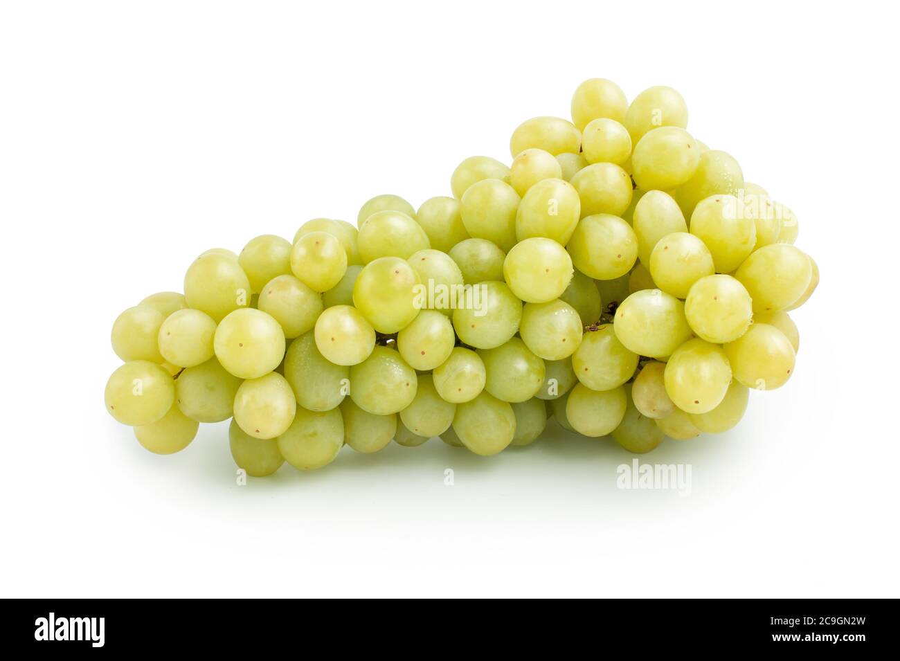 Bunch of green grape fruit isolate on white background, clipping path ...