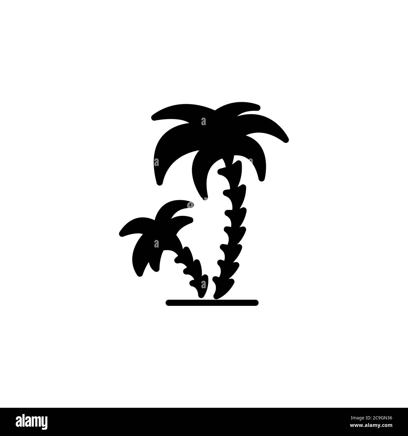 Palms tree icon. palm coconut tree Simple sign, logo Stock Vector Image ...