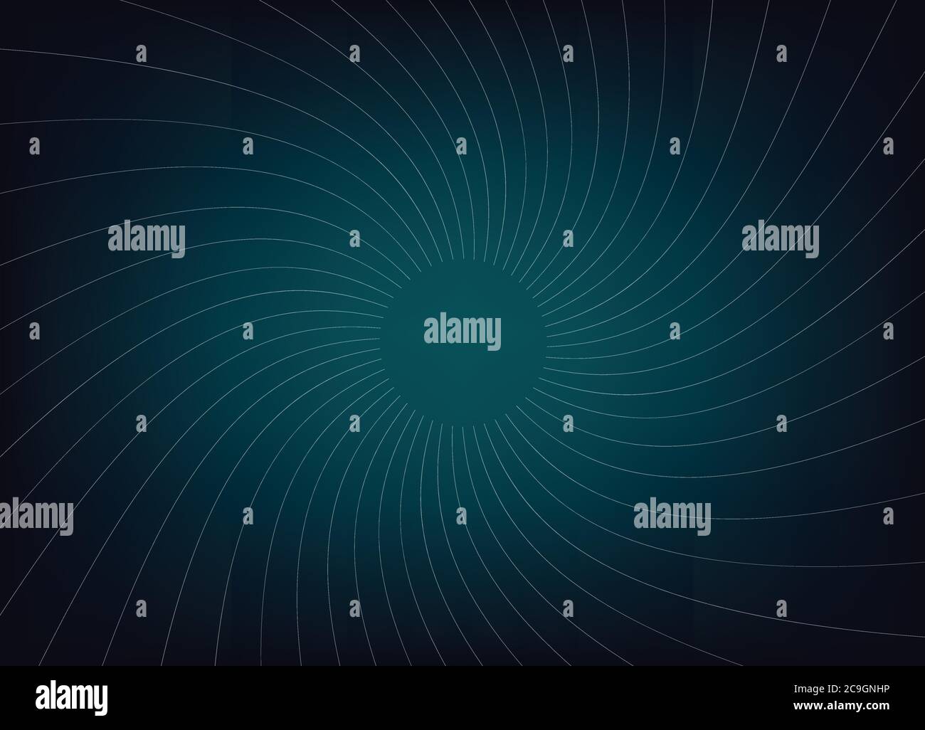 Abstract curve dashed towards the center on gradient background Stock ...