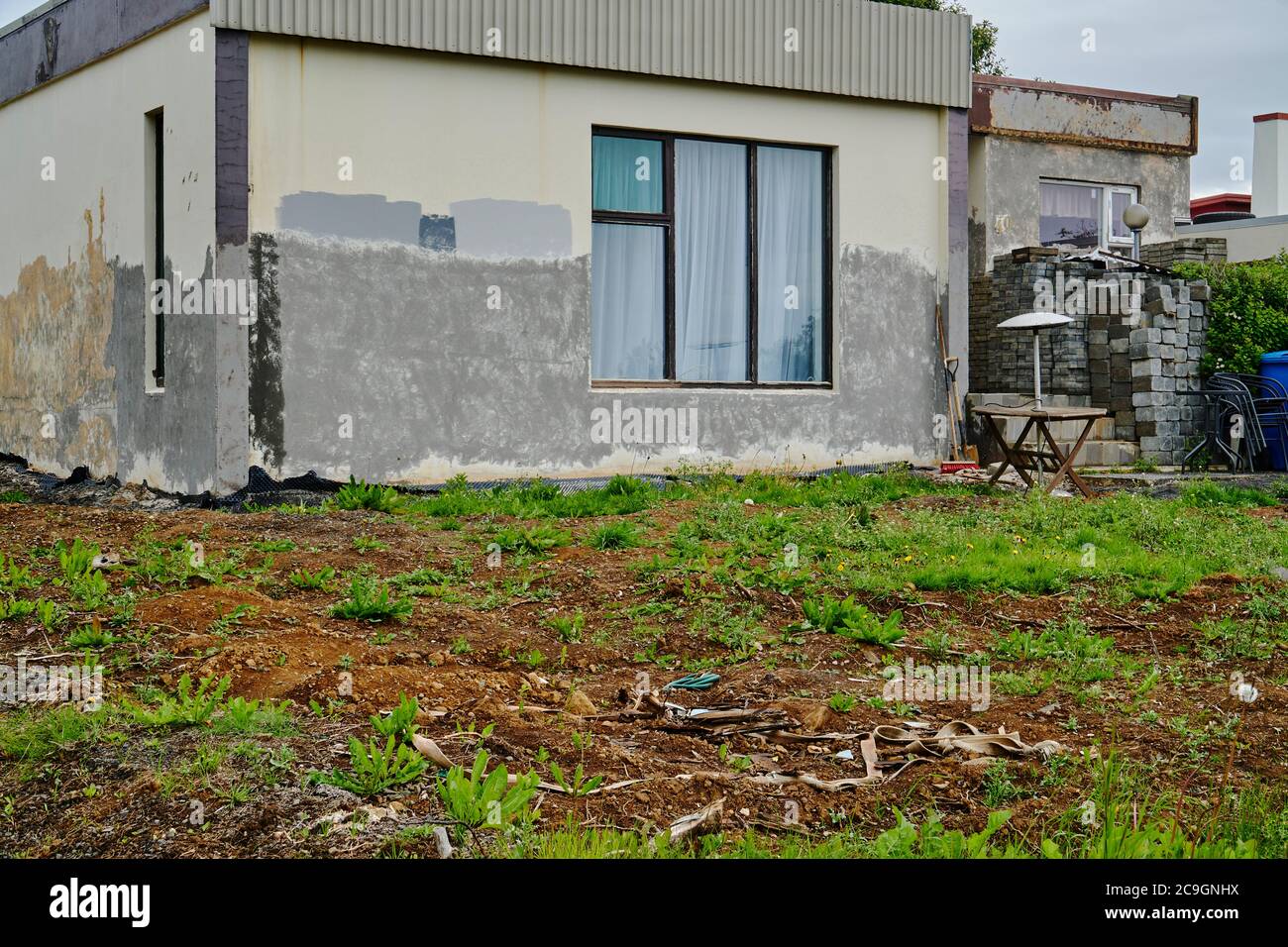 Architectural details and lush garden scenery in west Kópavogur, 50s ...