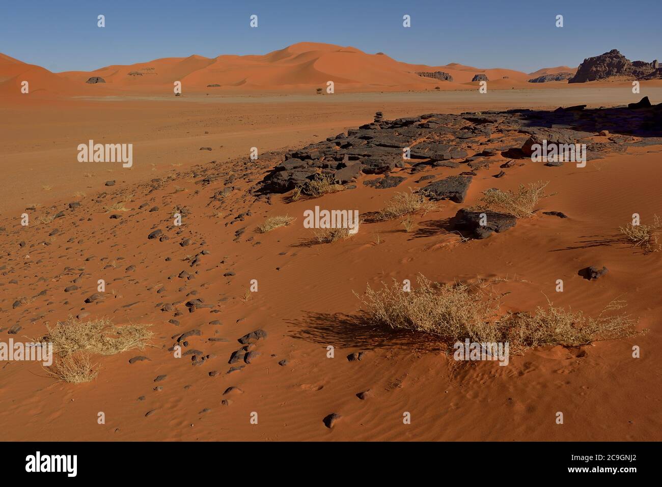 TADRART ROUGE , ALGERIA. SAHARA DESERT. TIN MERZOUGA AND MOUL N AGA ...