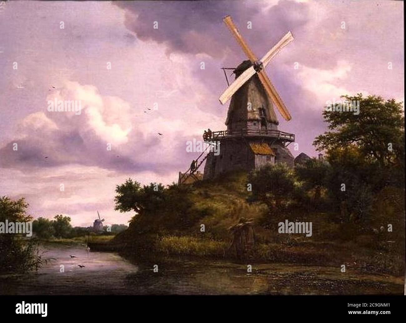 Jacob van Ruisdael - Landscape with a windmill by a river Stock Photo ...