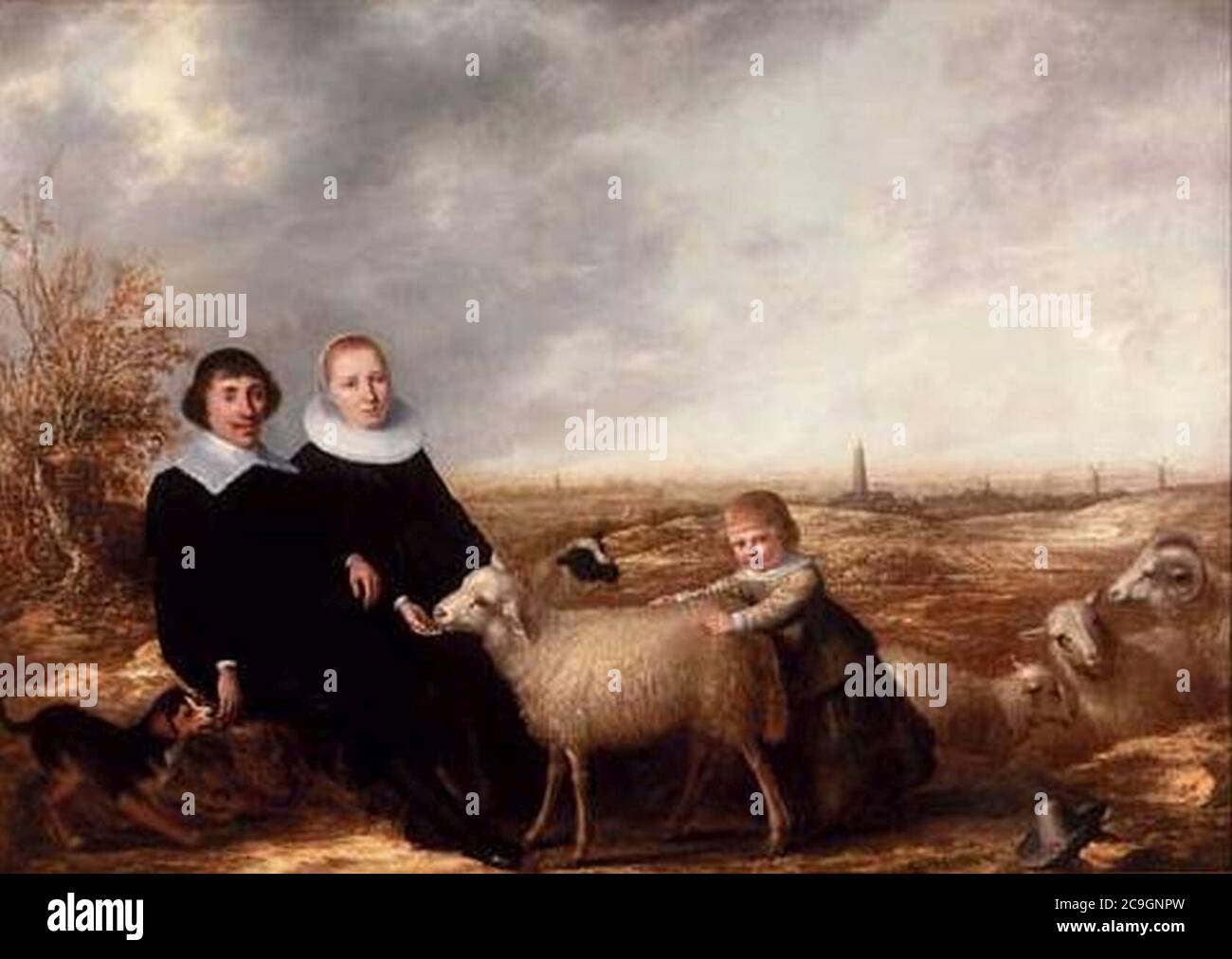 Jacob Gerritsz Cuyp y Aelbert Cuyp - Familia holandesa con vista de ...