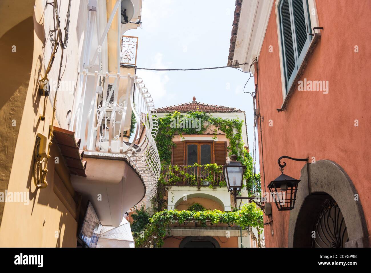 Picturesque corner in world famous Positano. Amalfi coast, Italy Stock Photo - Alamy