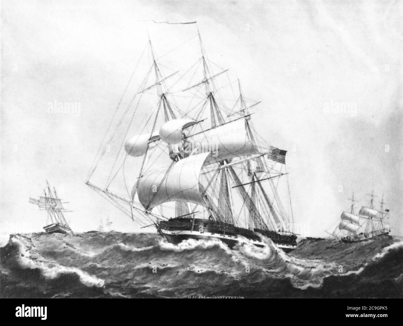 Jacob Petersen - USS Constitution - 1845 Stock Photo - Alamy