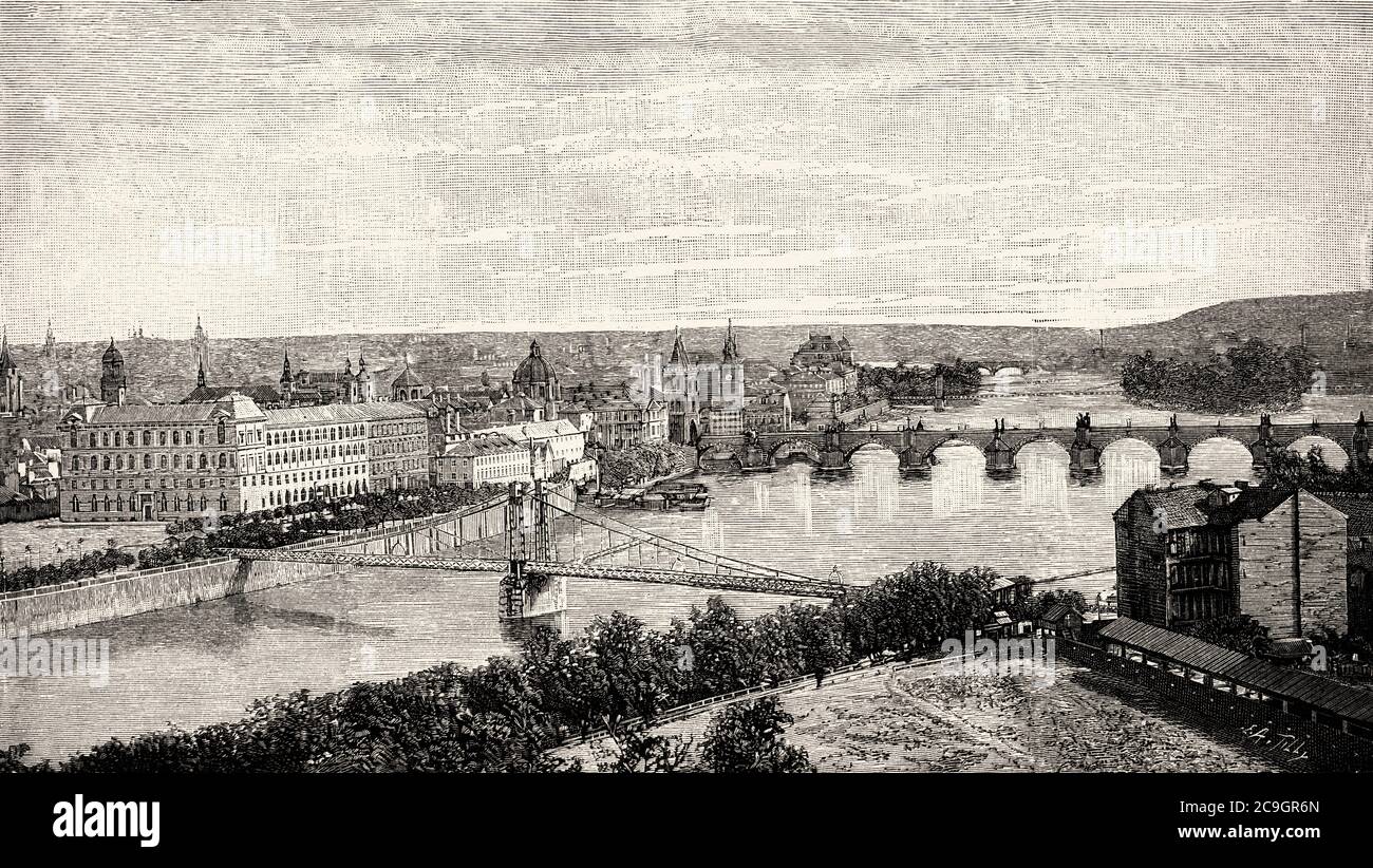 Destructions of the Charles bridge during the flood on September 4th ...