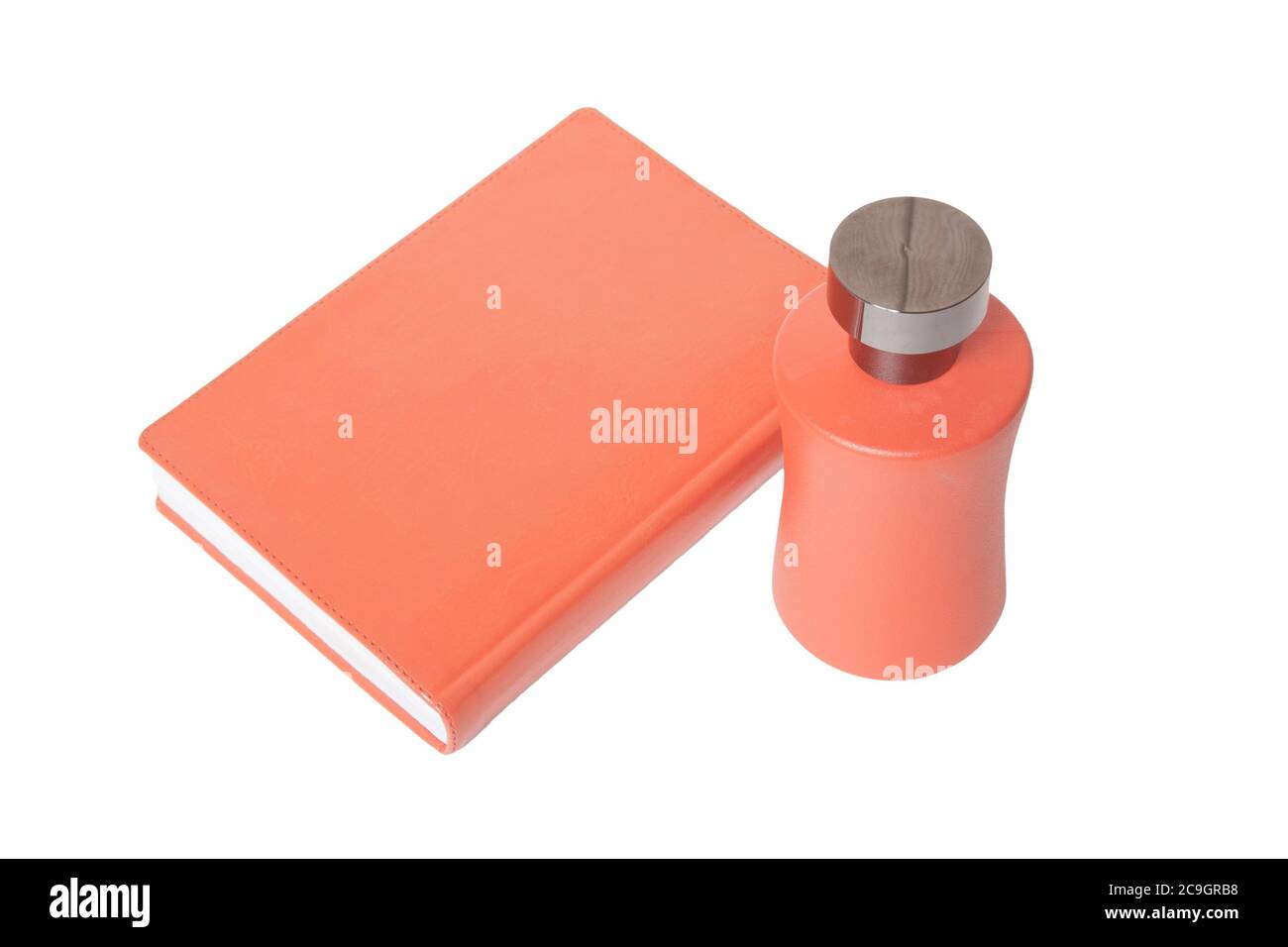 Orange notepad and bubble on white background Stock Photo - Alamy