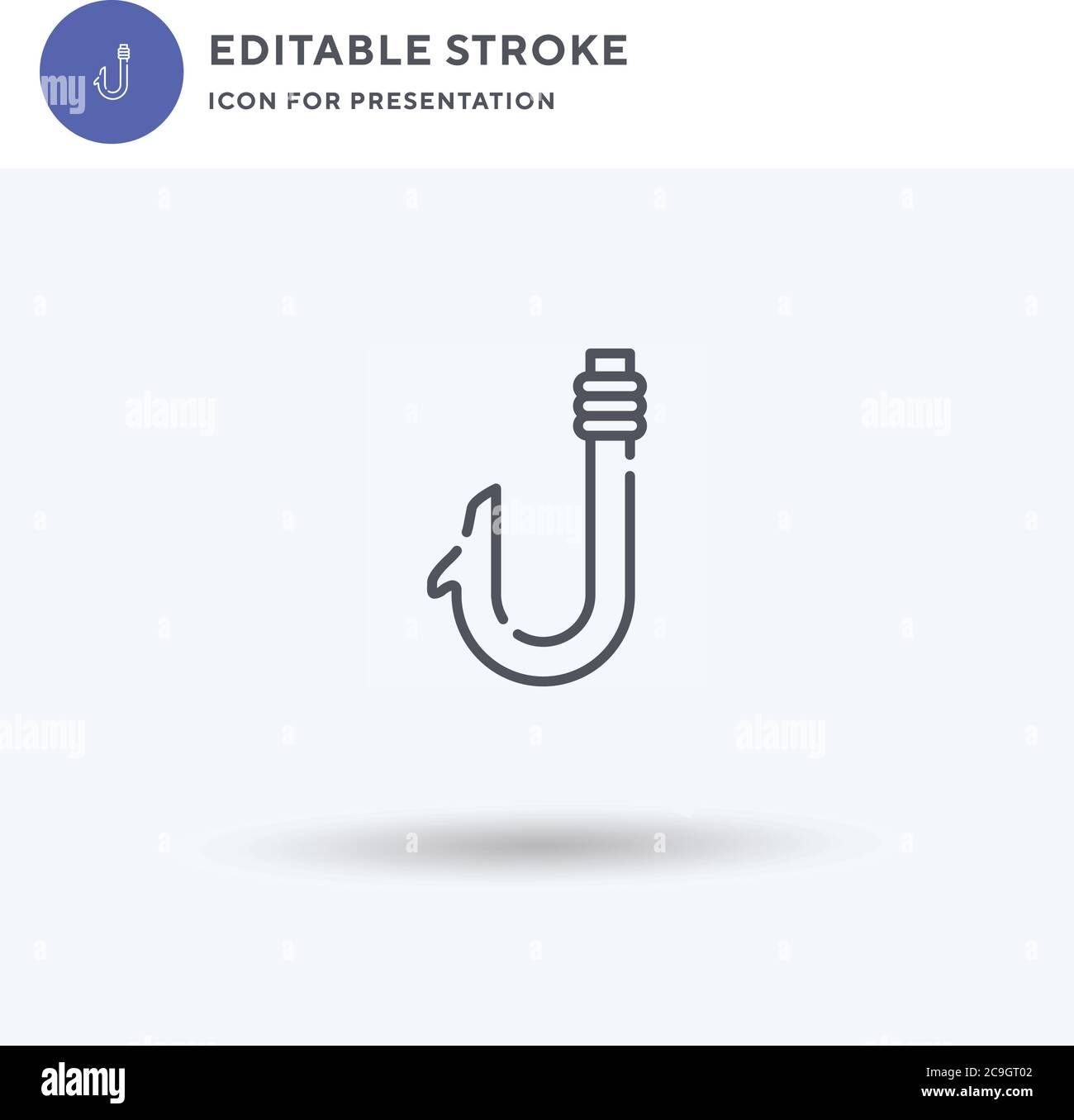 Hook icon vector, filled flat sign, solid pictogram isolated on white ...