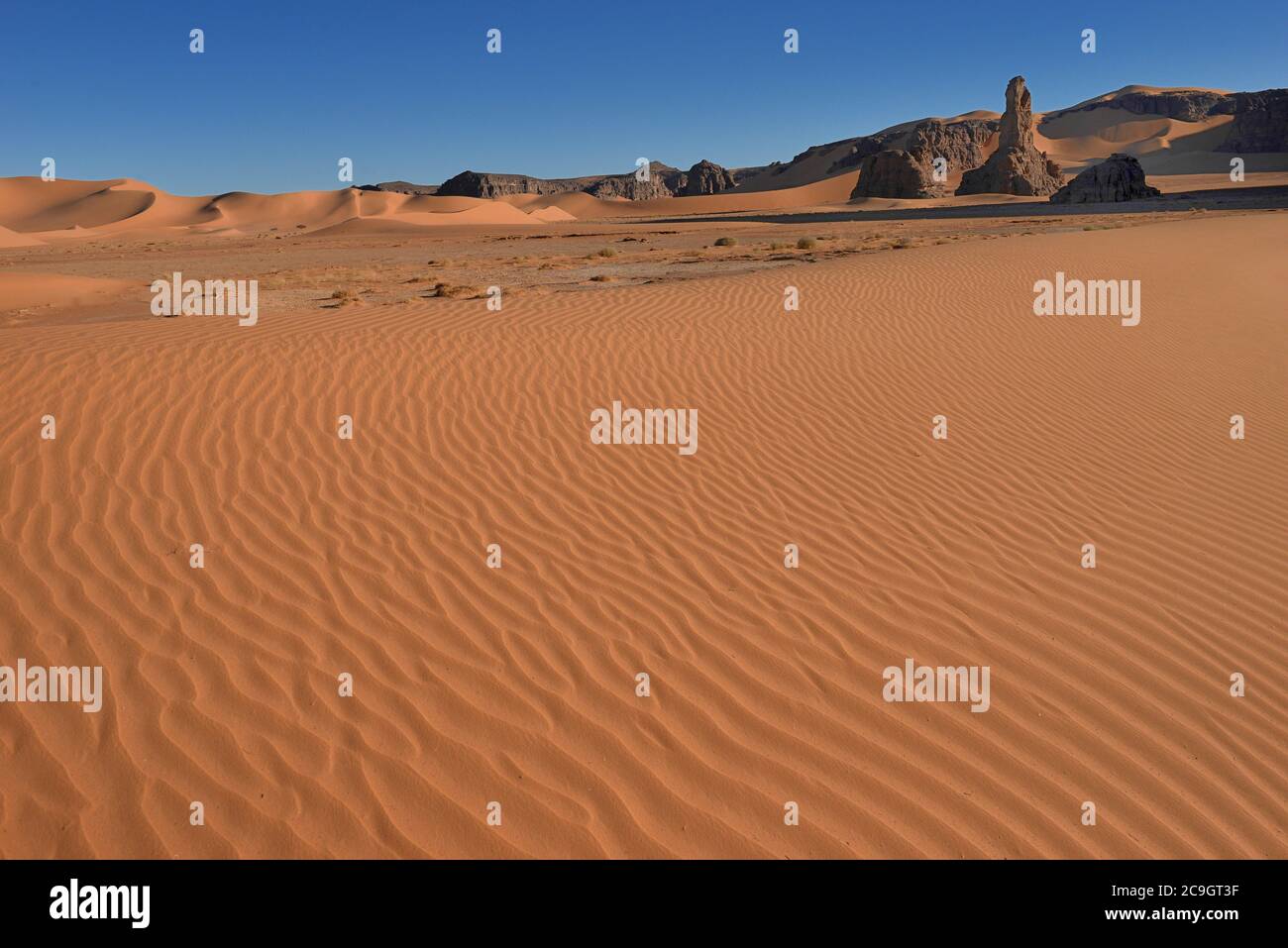 TADRART ROUGE , ALGERIA. SAHARA DESERT. TIN MERZOUGA AND MOUL N AGA ...