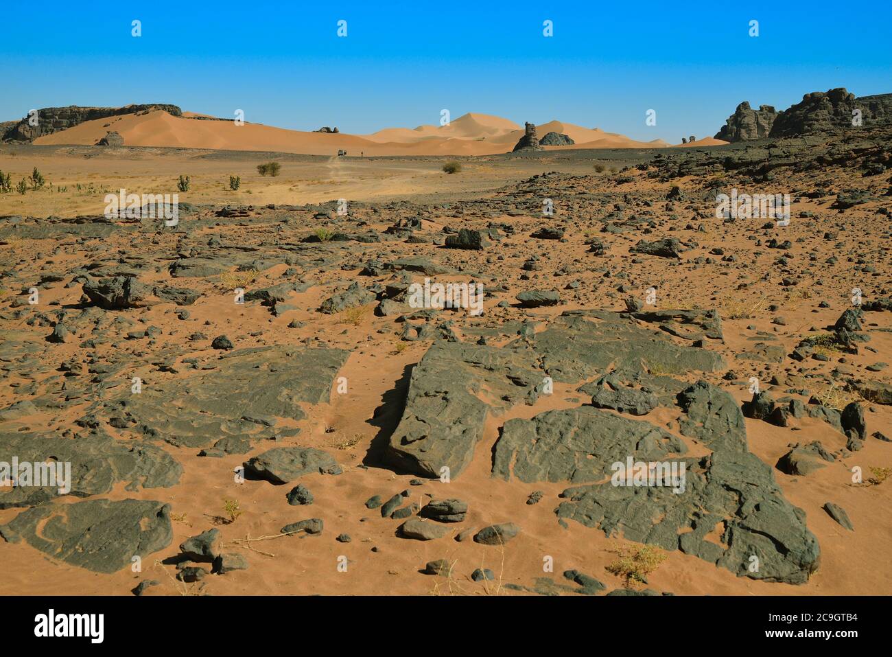 TADRART ROUGE , ALGERIA. SAHARA DESERT. TIN MERZOUGA AND MOUL N AGA ...