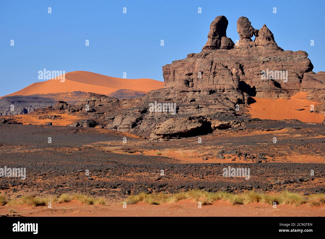 TADRART ROUGE , ALGERIA. SAHARA DESERT. TIN MERZOUGA AND MOUL N AGA ...