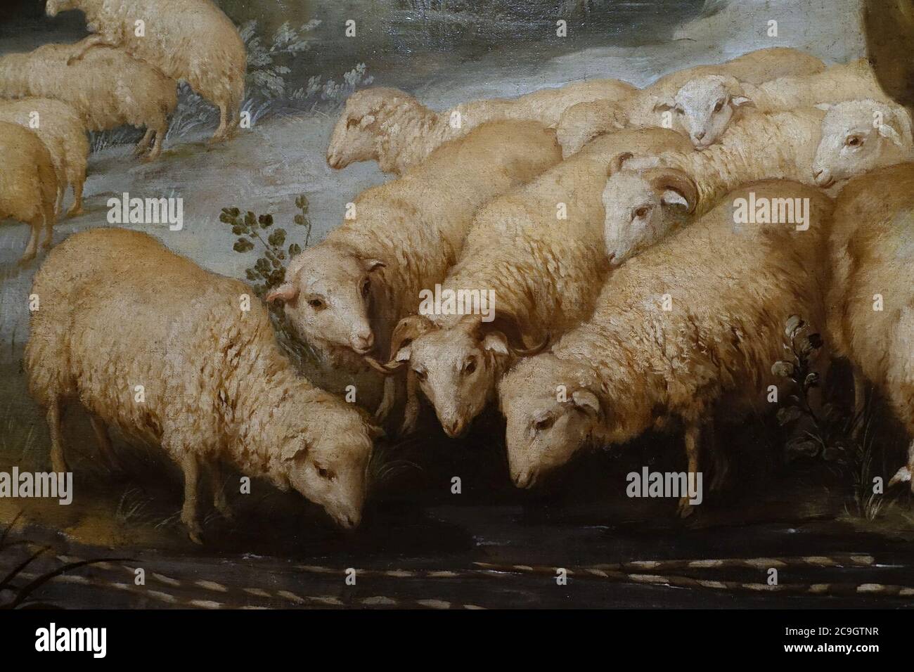 Jacob Laying Peeled Rods before the Flocks of Laban, detail, by ...