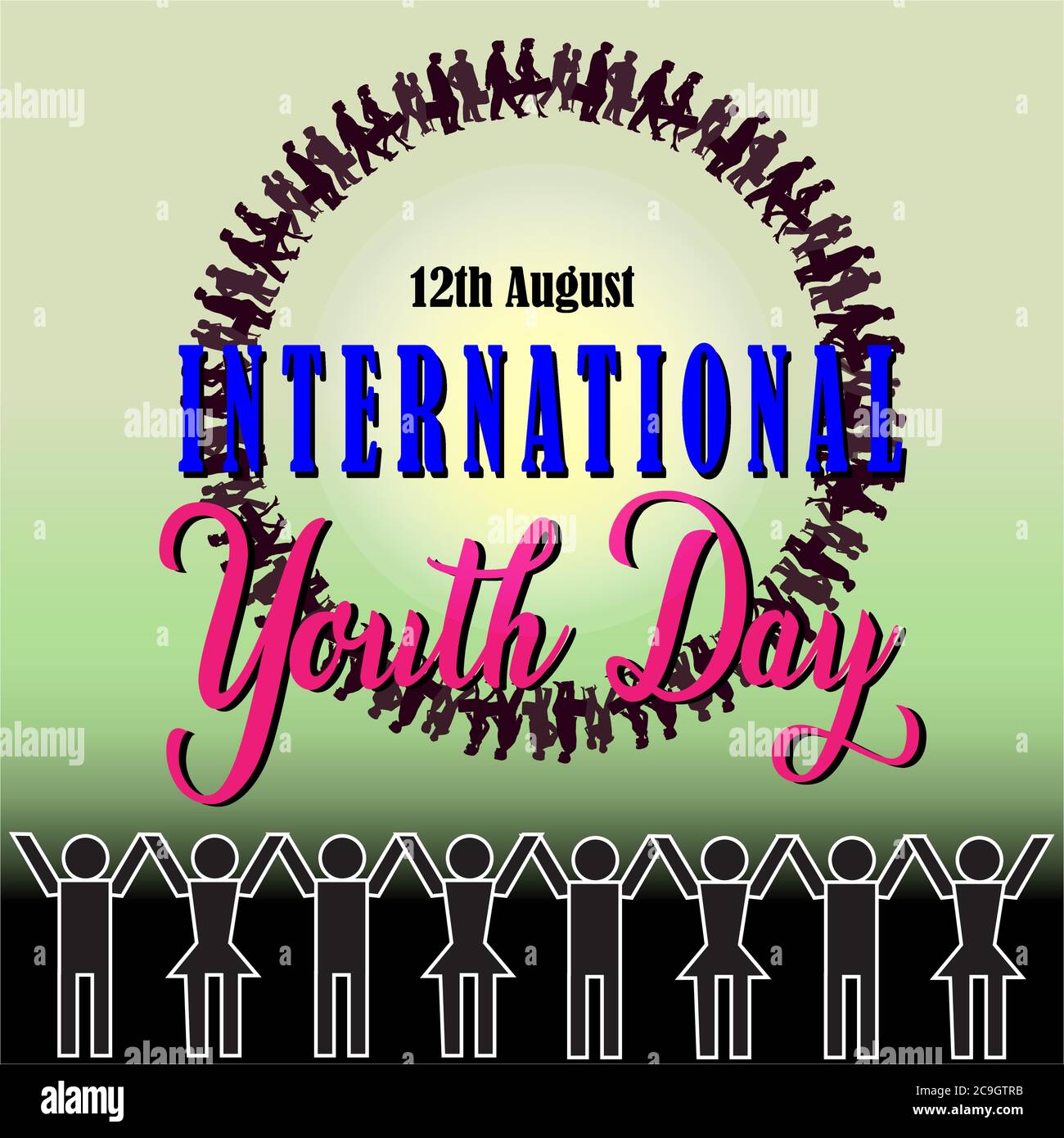 Vector Illustration of International Youth Day 12th August. Abstract ...
