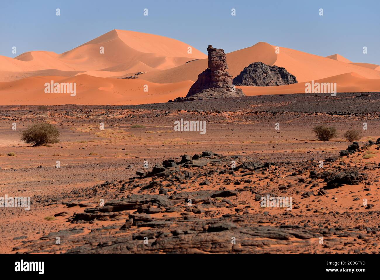 TADRART ROUGE , ALGERIA. SAHARA DESERT. TIN MERZOUGA AND MOUL N AGA ...