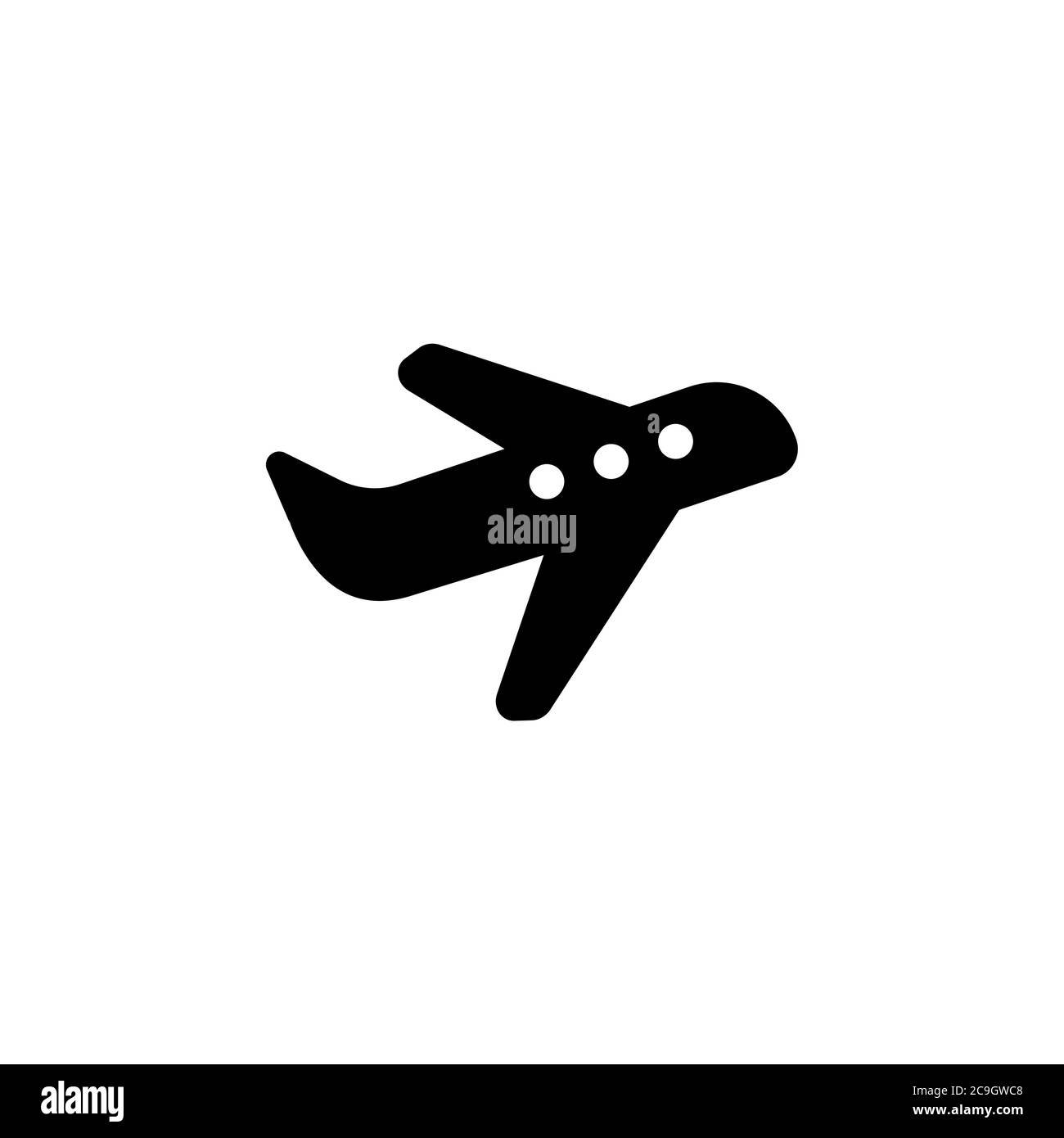 plane, airplane icon. Simple sign, logo black on white Stock Vector ...
