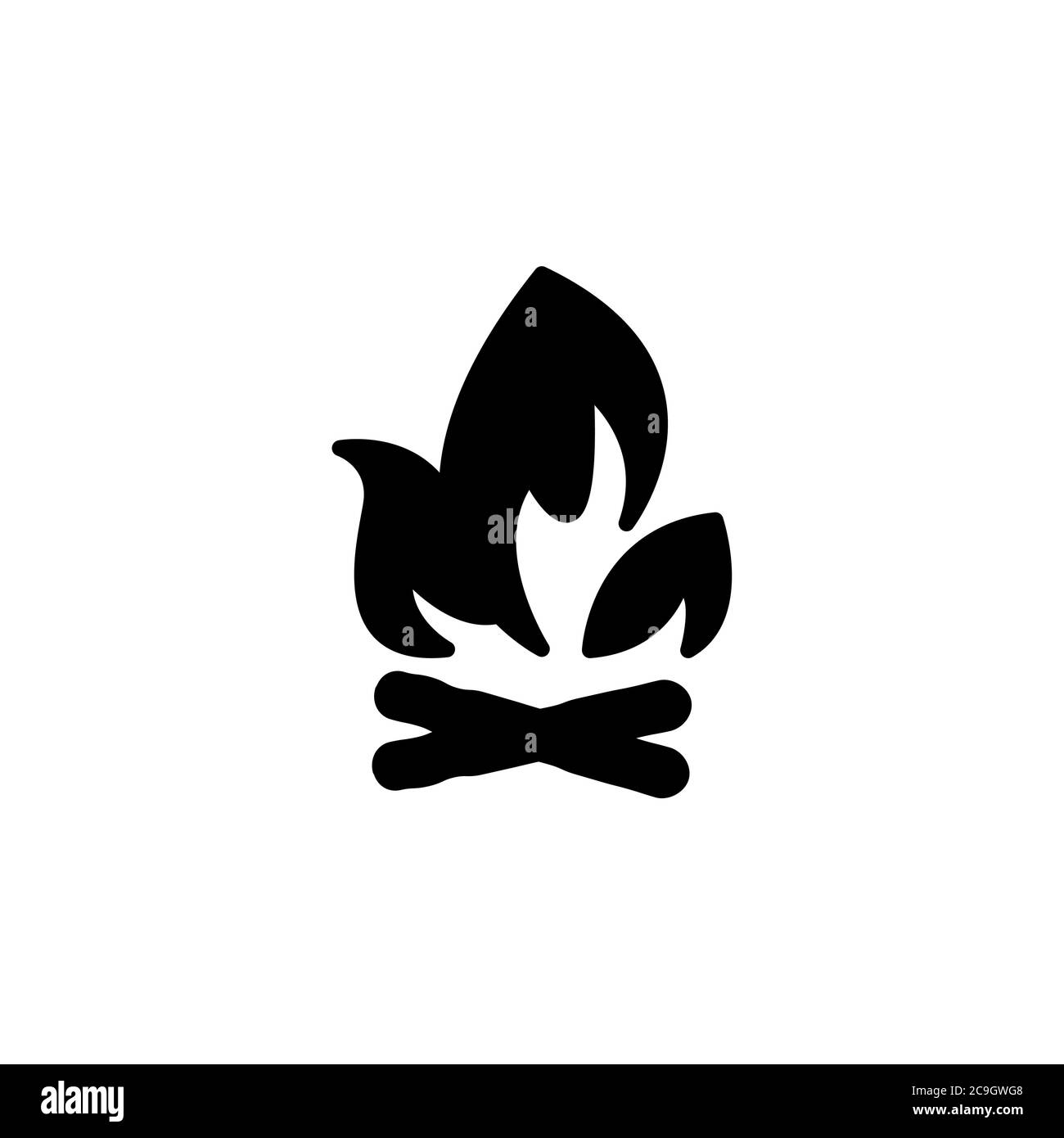 campfire with firewood icon. Simple sign, logo. fireWood in fire ...
