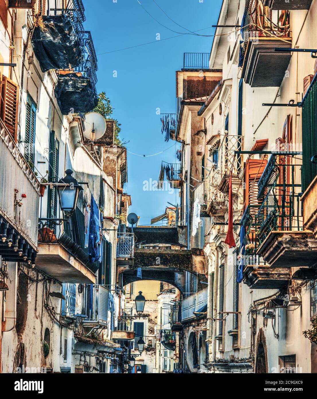 Quaint alley in old town Amalfi. Amalfi coast, Italy Stock Photo - Alamy