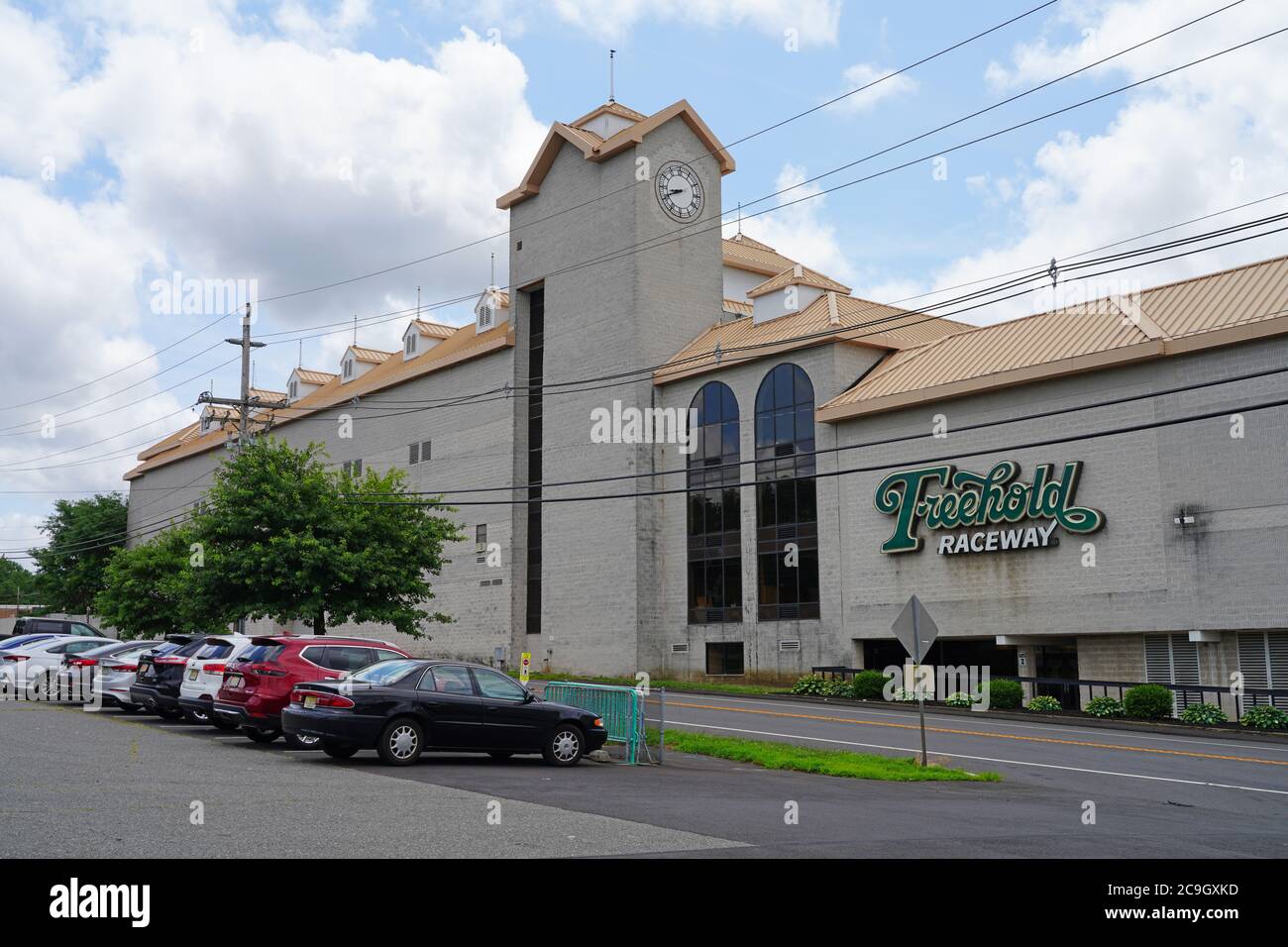 FREEHOLD, NJ -16 JUL 2020- View of the Freehold Raceway, a landmark ...